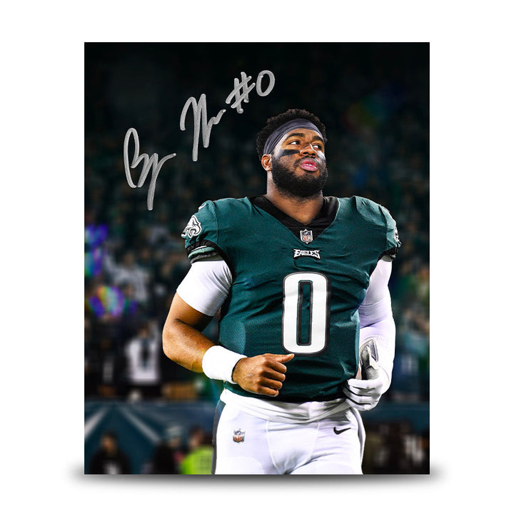 Bryce Huff Philadelphia Eagles Autographed 8" x 10" Blackout Football ...
